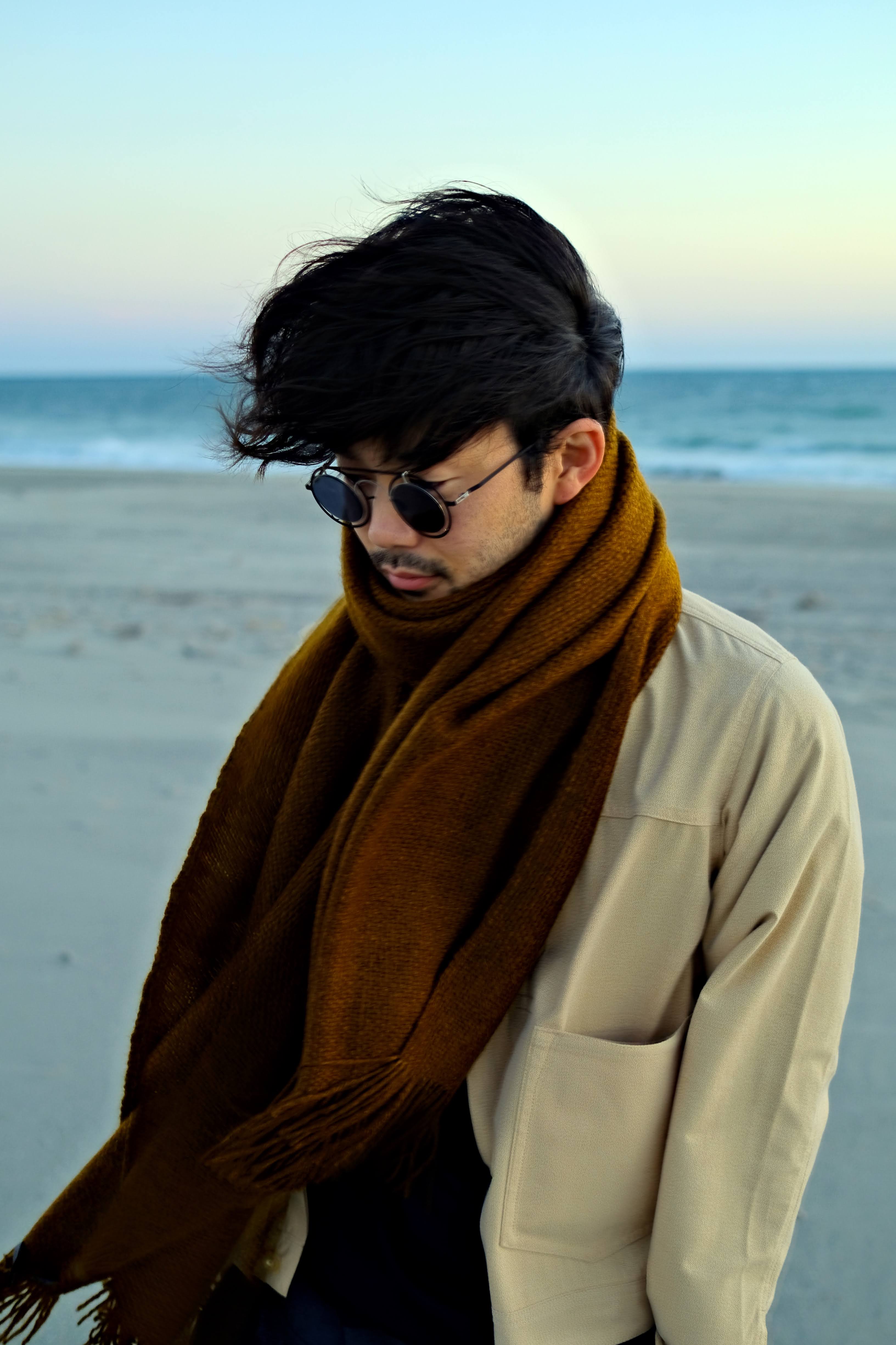 Denis Colomb "Golden Brown Nubby Stole"