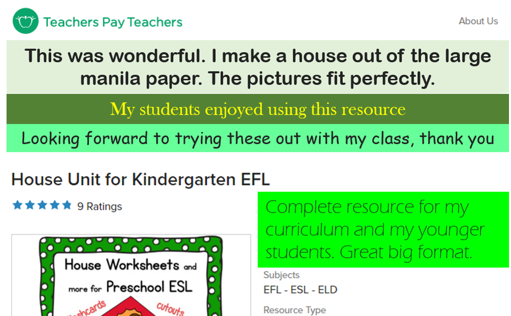 ESL/EFL Preschool Teachers: House Unit Worksheets and more for the ...