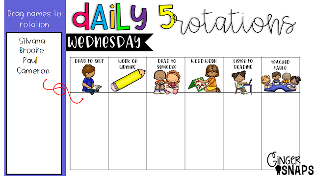 Ginger Snaps: Daily 5 Rotation Chart {Freebie}