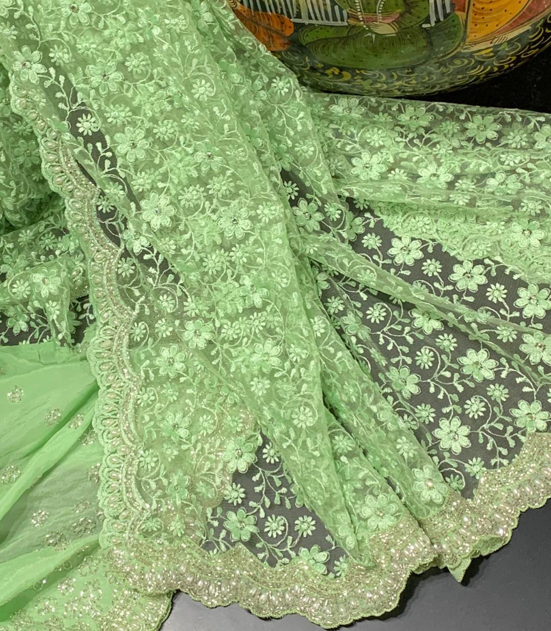 Chickenkari work sarees