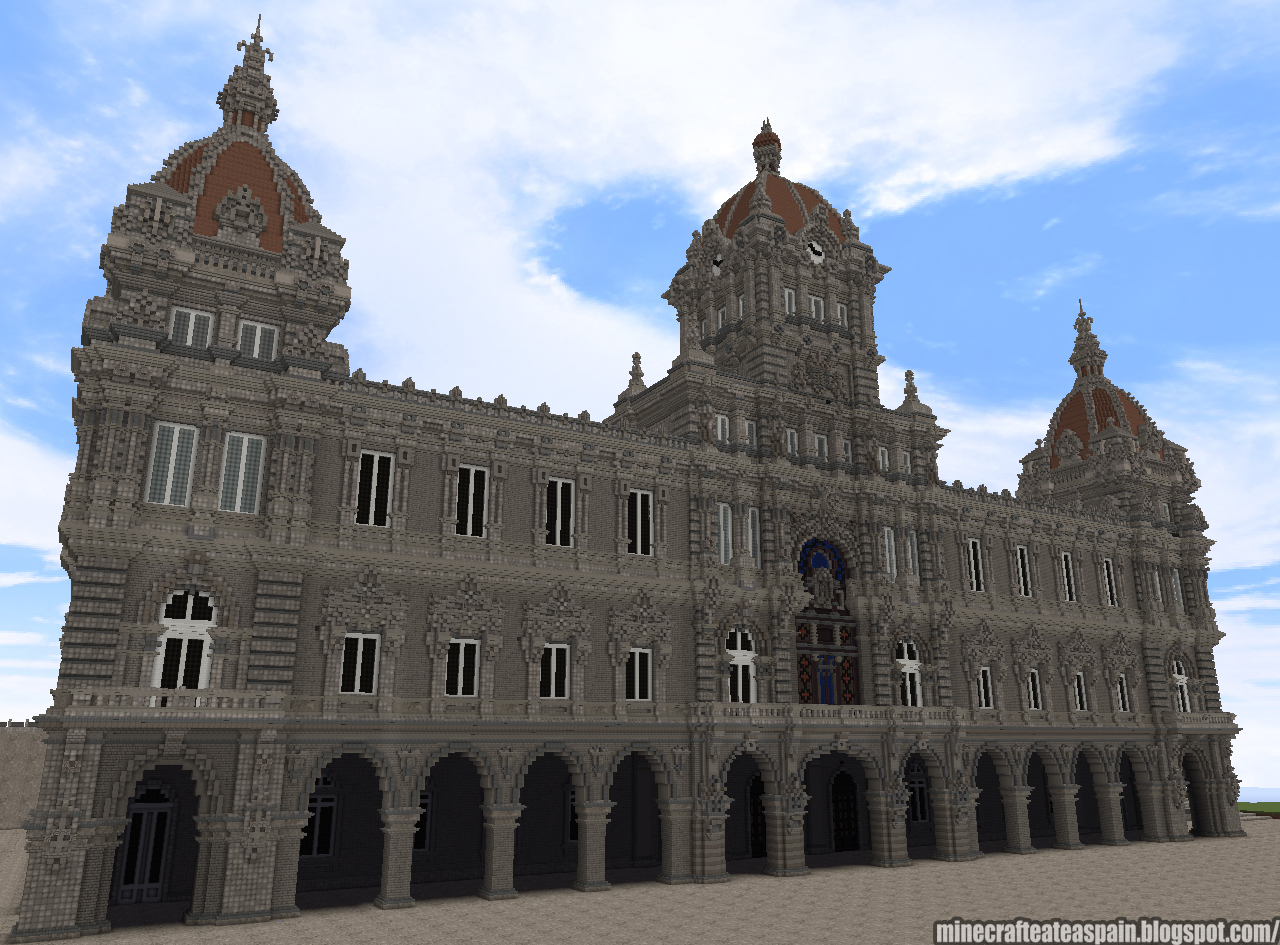 Minecrafteate: Réplica Minecraft del Ayuntamiento de A Coruña, España.