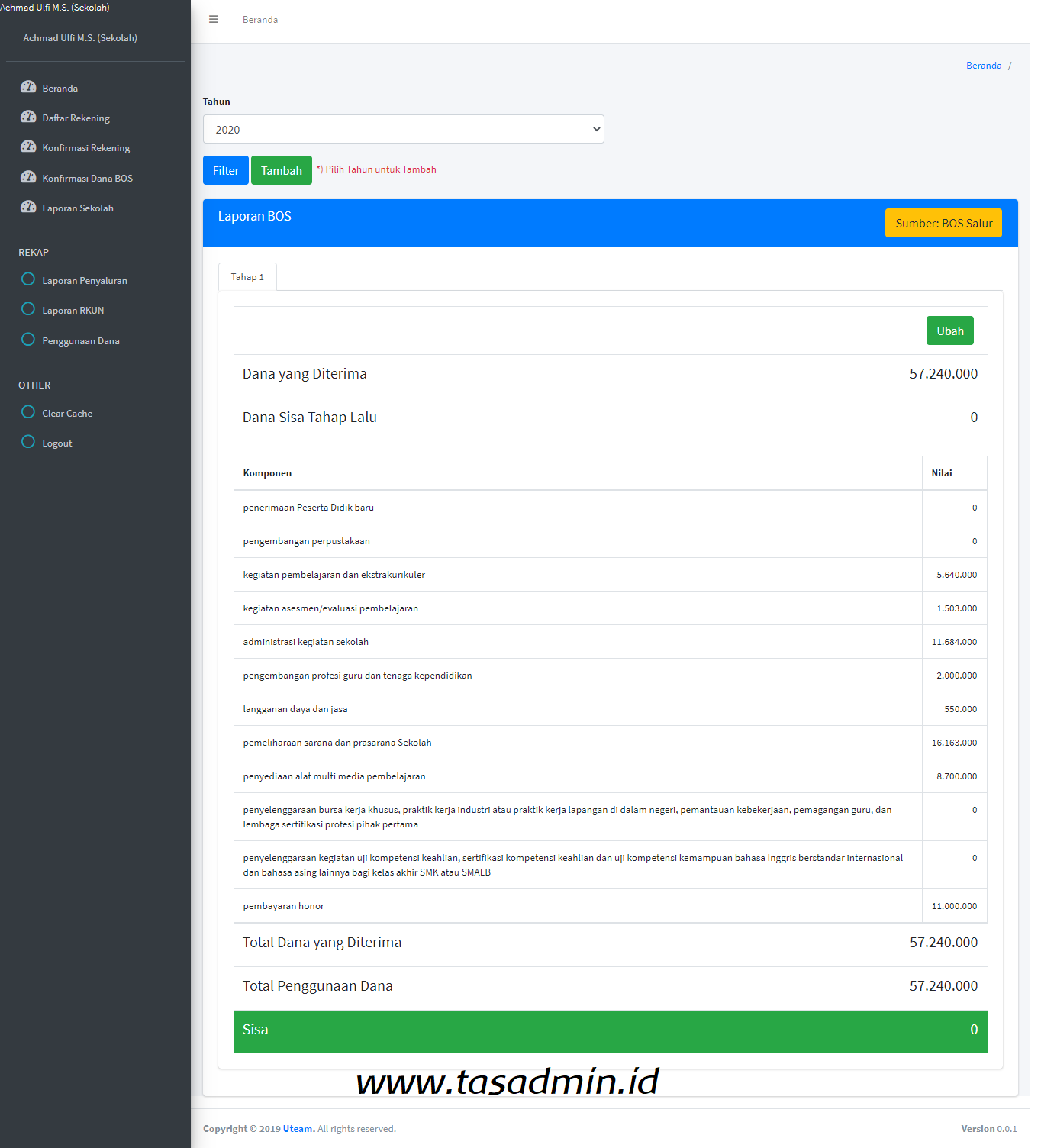 CARA LAPOR DANA BOS ONLINE LOGIN SSO DAPODIK - tasADMIN