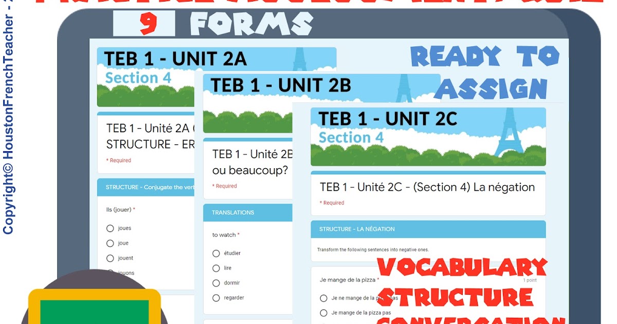 French Level 1 Distance Learning - Google Forms T'es branche TEB1 UNIT ...