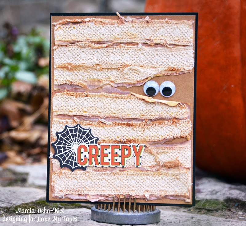 Love My Tapes: Mummy Halloween Card with Lace Tapes