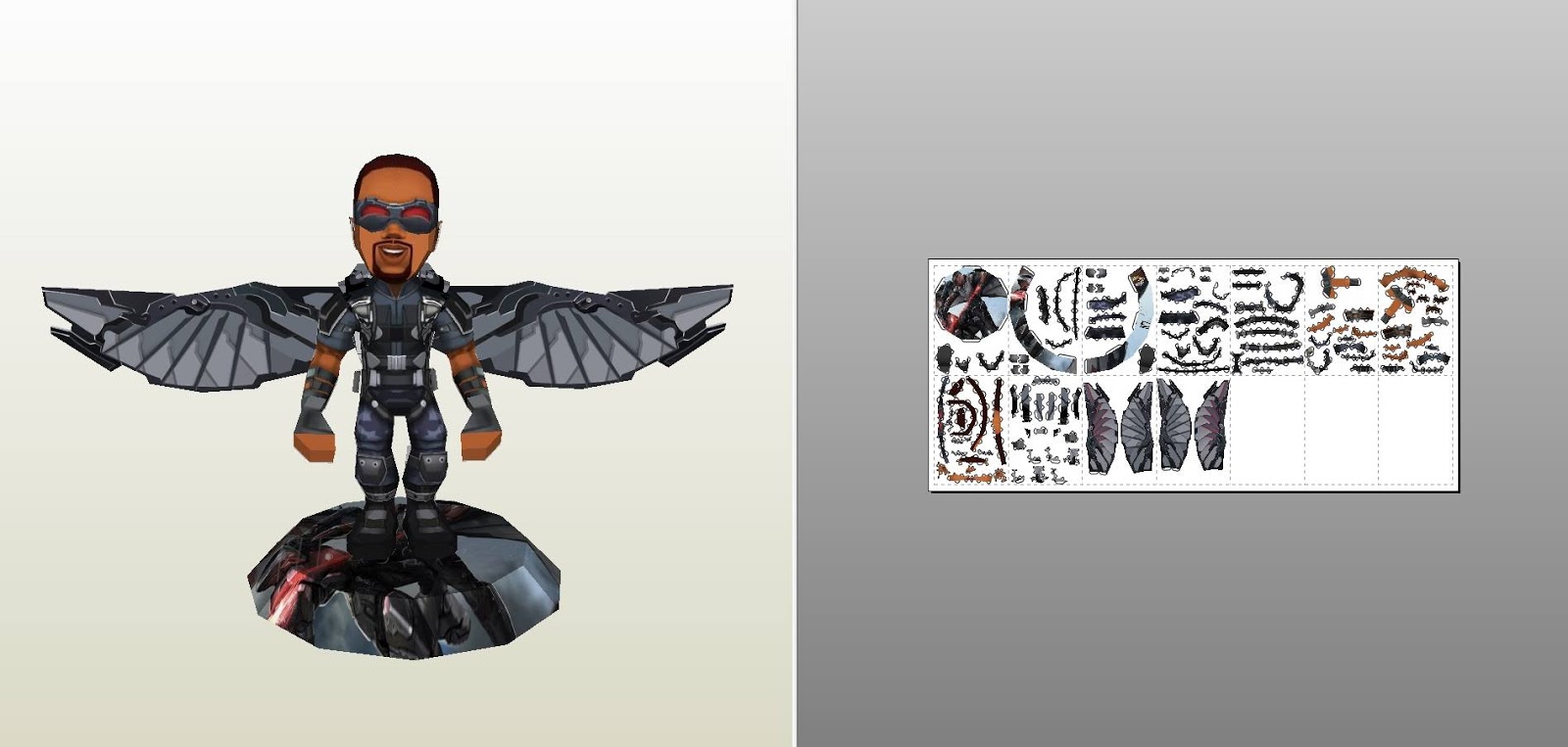 Papercraft Chibi Falcon - Unfold Brazil