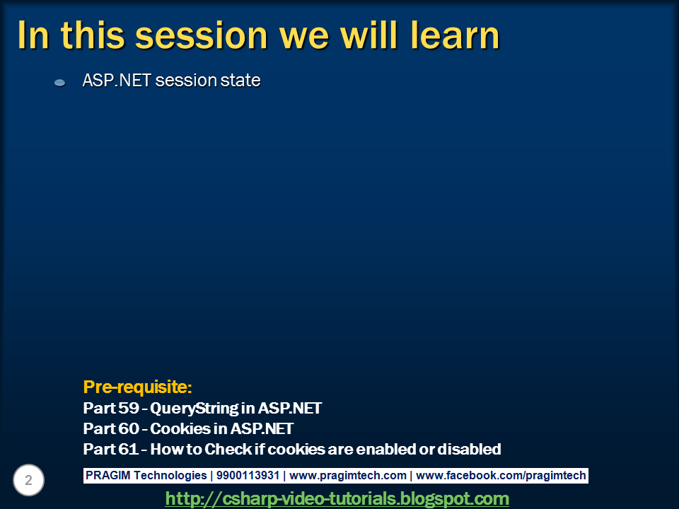 Sql Server Net And C Video Tutorial Part 62 Aspnet Sessionstate