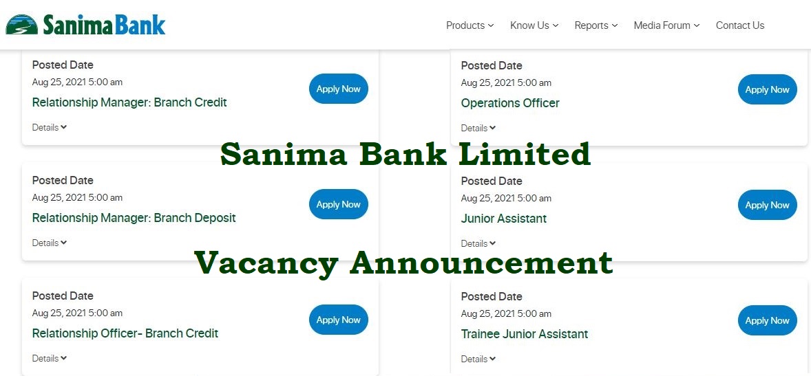 Sanima Bank Limited Vacancy for Various Positions | Chetan TM