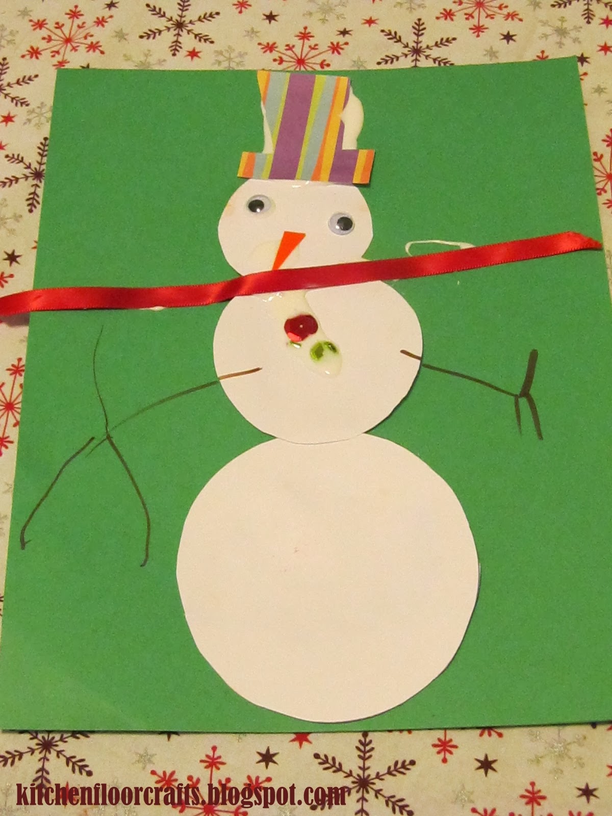 Kitchen Floor Crafts: Roll A Snowman Collage
