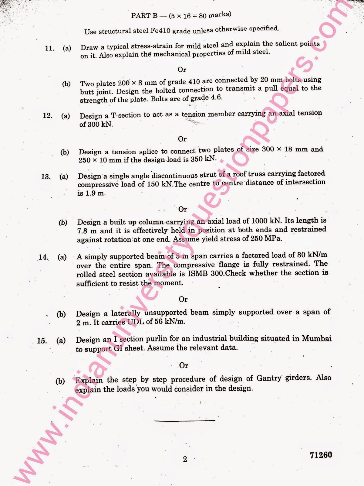 CE2352 Design of Steel Structures 2015 BE Civil 6th Semester Anna ...