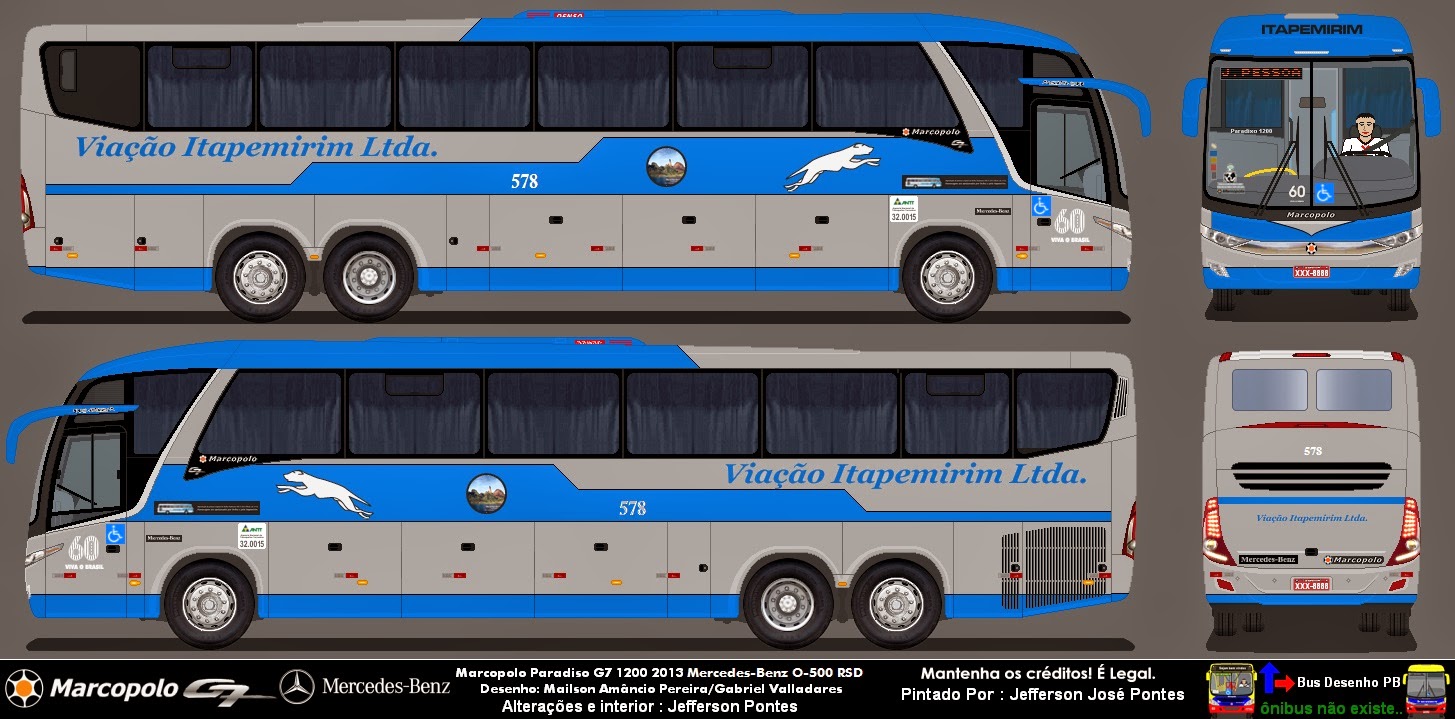 Bus Desenho PB: Marcopolo Paradiso G7 1200 - ITAPEMIRIM 578