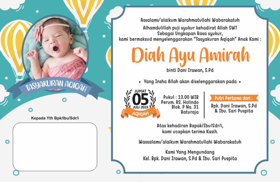 Free 50 Desain Undangan Aqiqah dan Tasyakur Anak CorelDraw CDR ...