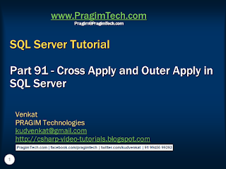 Sql server, .net and c# video tutorial: Cross apply and outer apply in ...