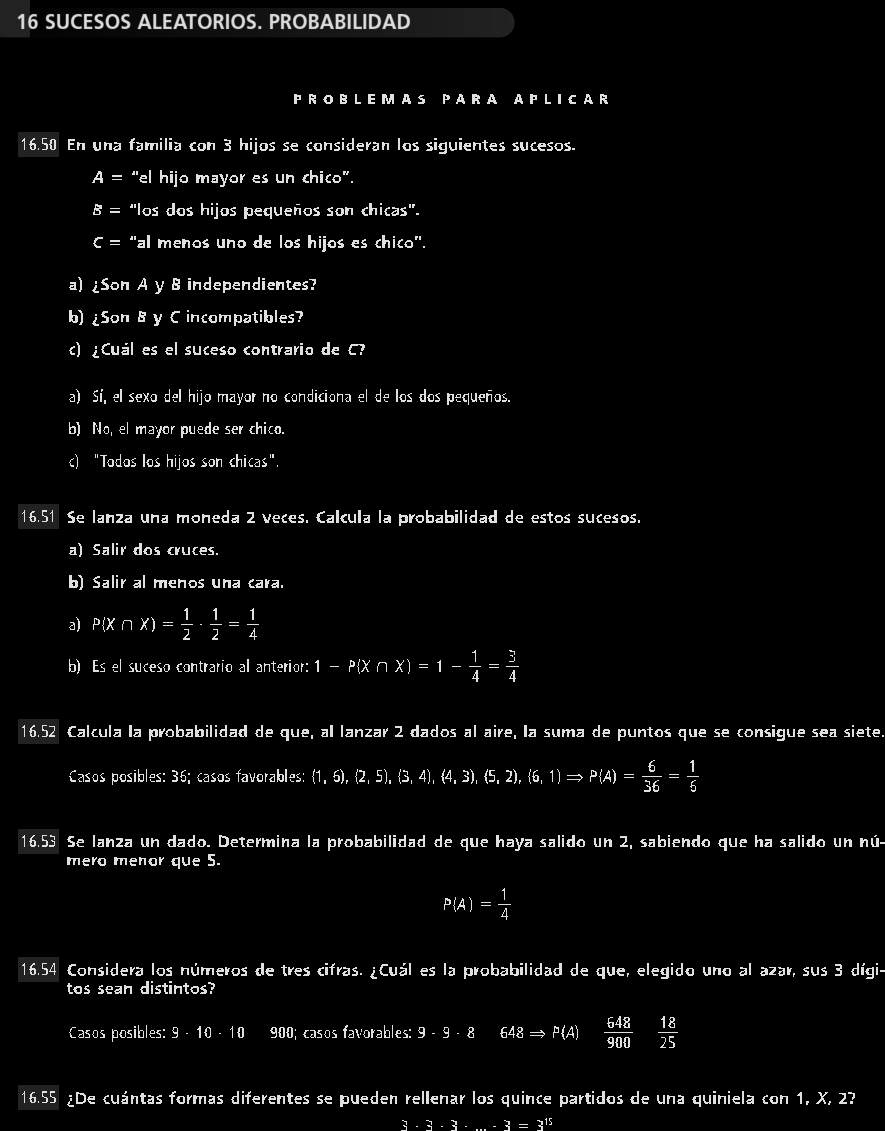 SUCESOS ALEATORIOS - PROBABILIDAD EJERCICIOS RESUELTOS DE SECUNDARIA – MATEMATICAS 3 ESO PDF