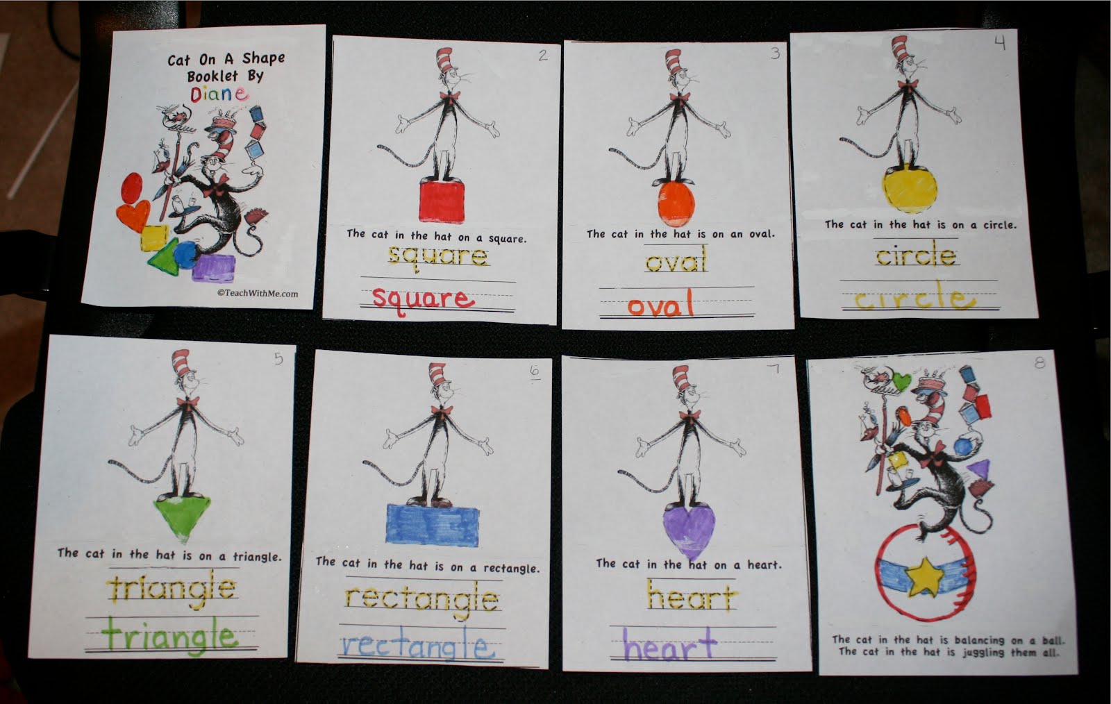 Classroom Freebies Too: PK-2: Dr. Seuss Cat In A Hat On A Shape Booklet