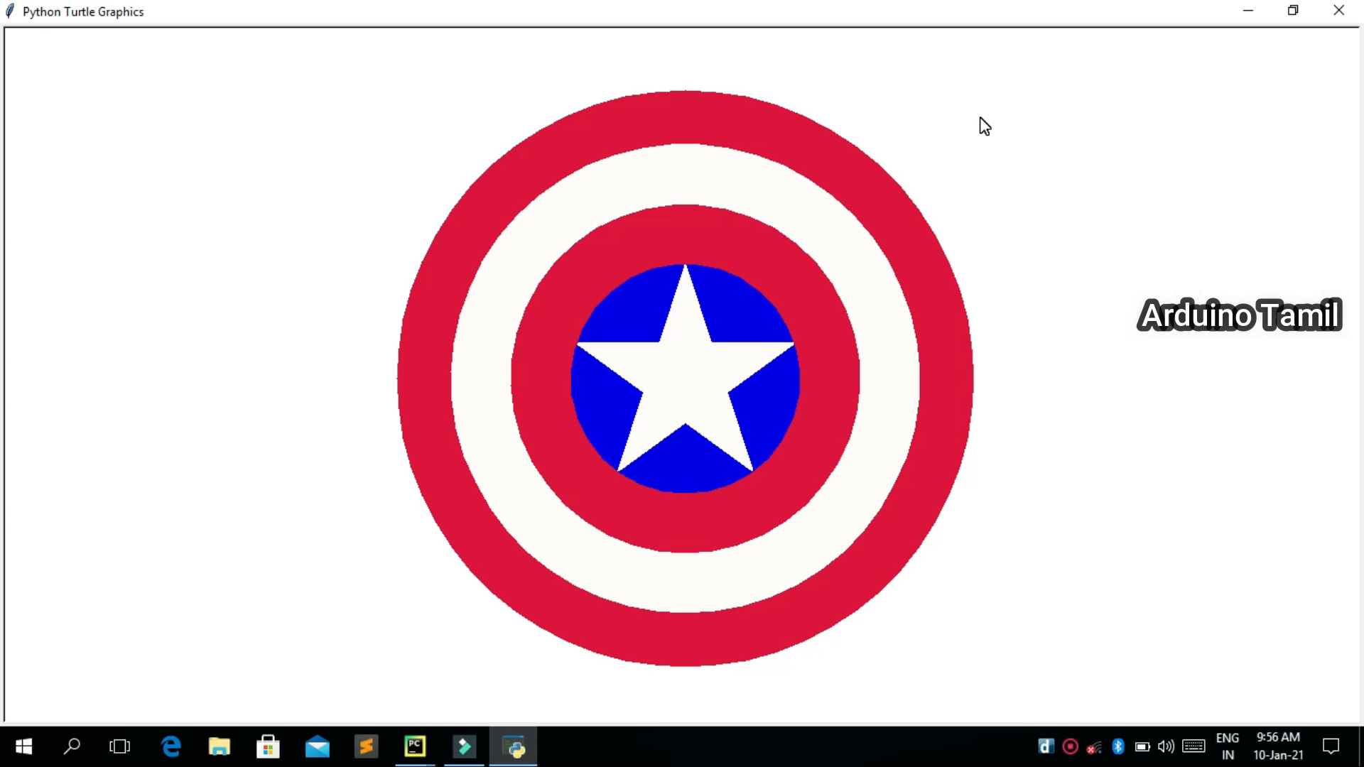Drawing Captain America Shield With Python Turtle