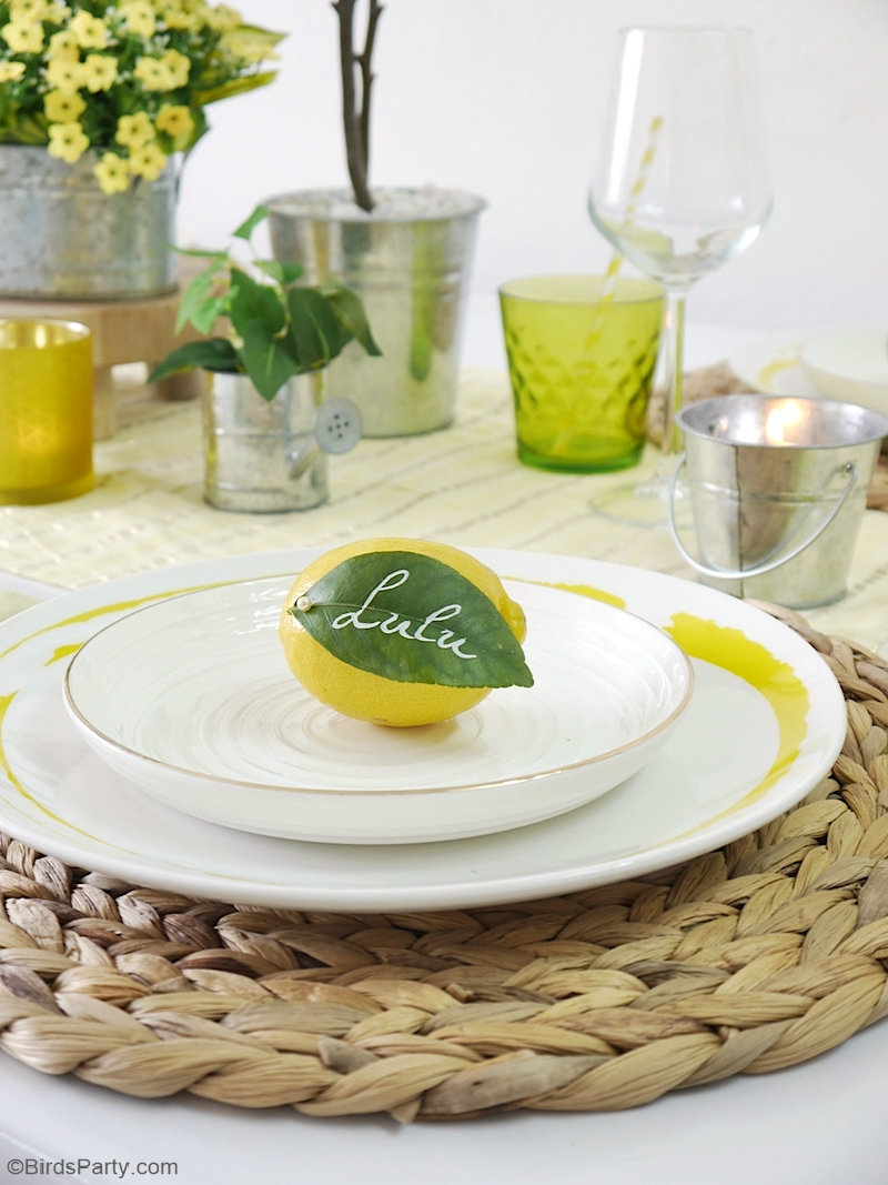 A Lemon Themed Tablescape for Summer - Party Ideas | Party Printables Blog