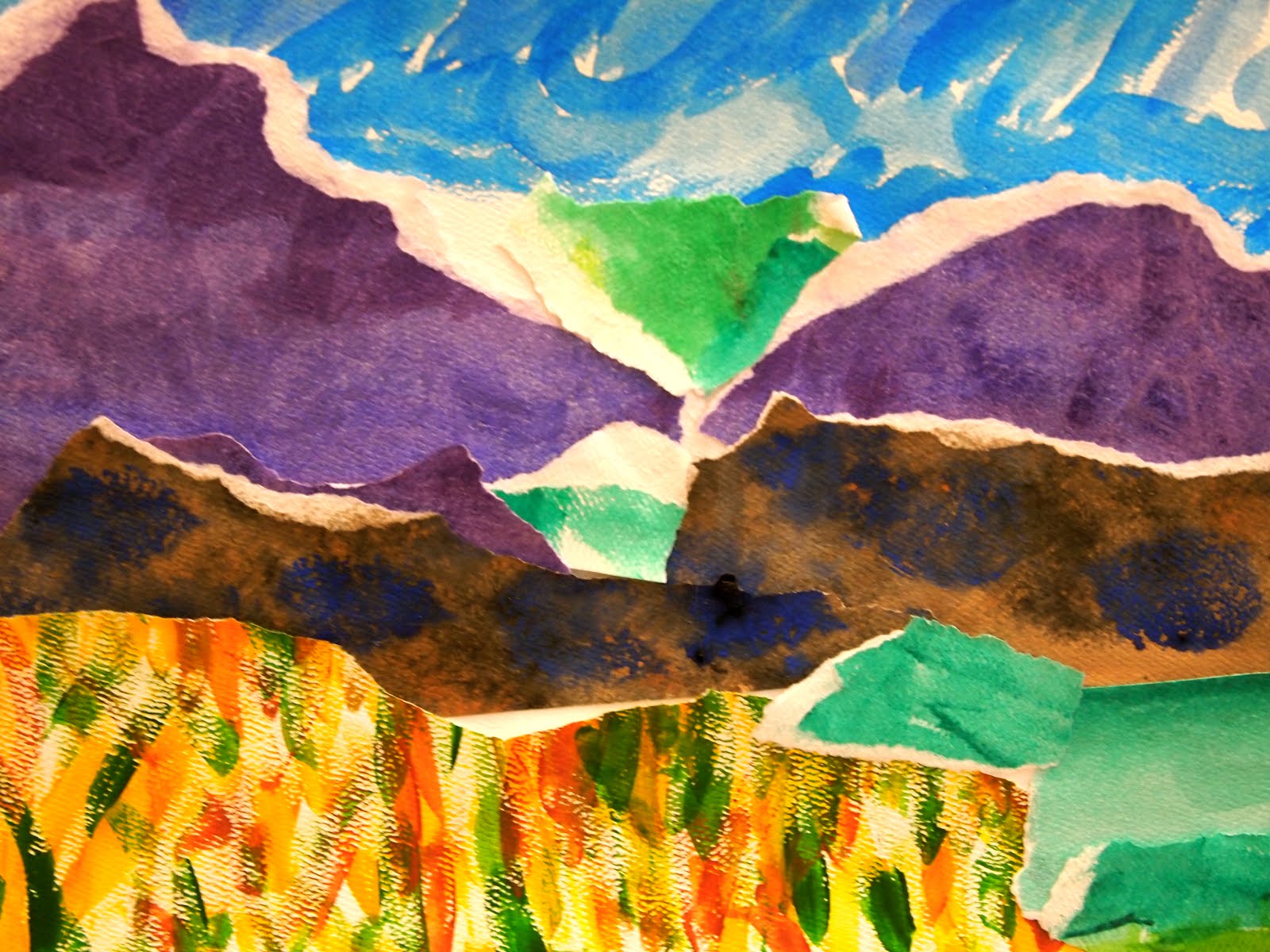 new city arts: second grade watercolor landscapes