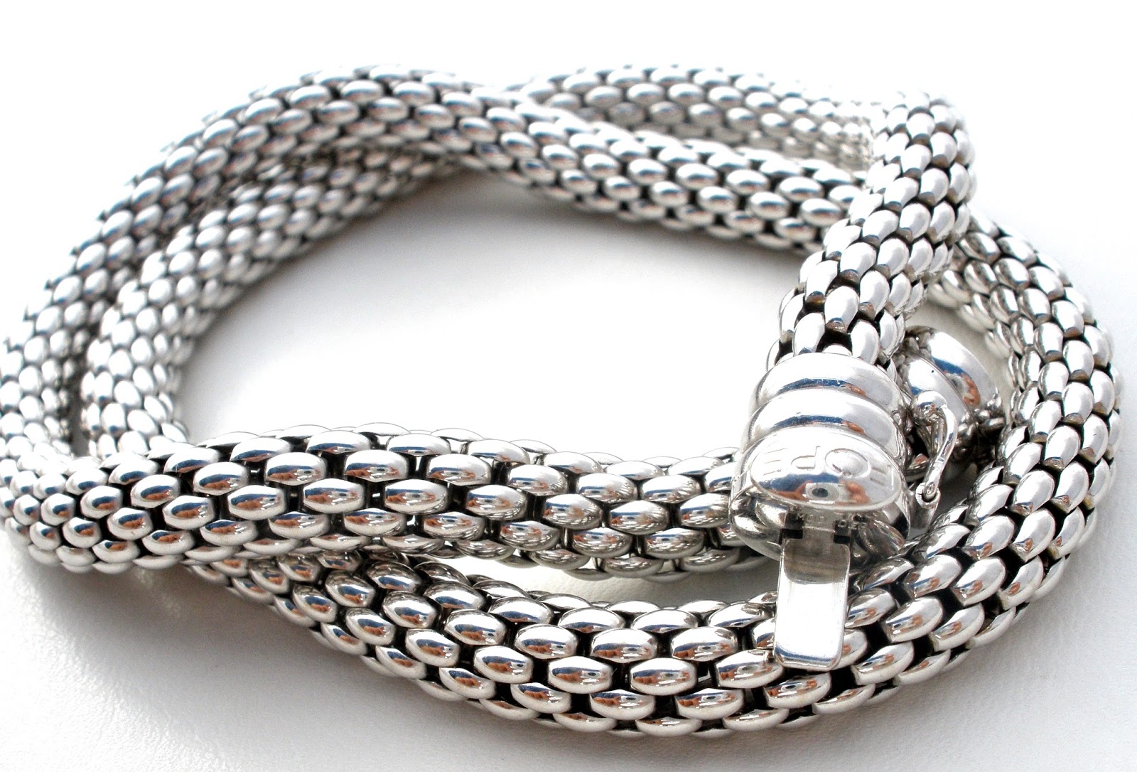 The Jewelry Lady's Store: Italian Fope 18K White Gold Mesh Necklace