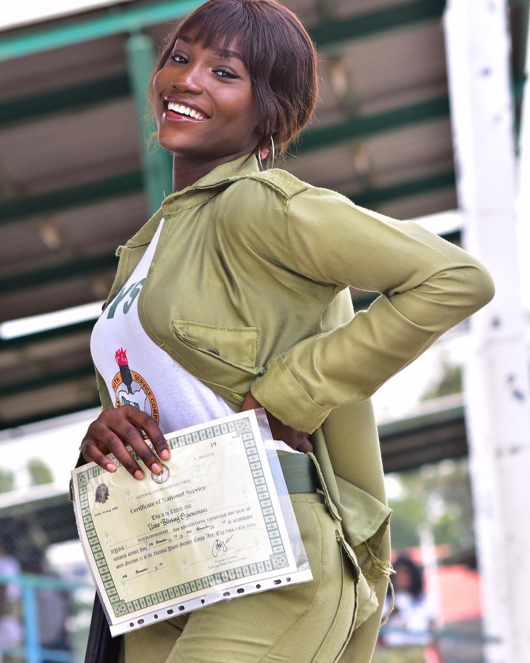 Photos of Blessing Uzero as a youth Corper on NYSC camp and during ...