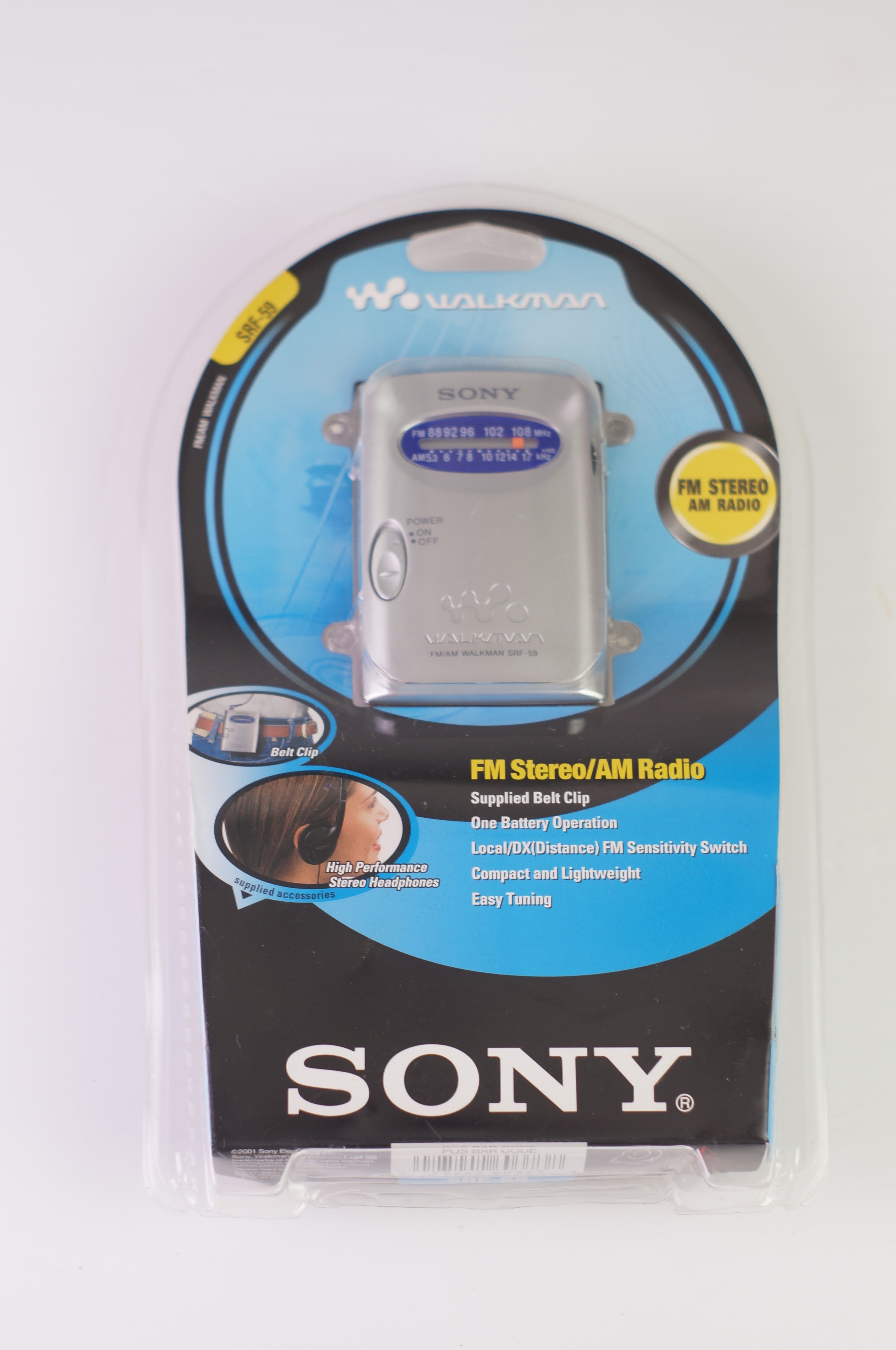 Sony Walkman SRF-59 AM / FM Stereo with Local/Distant DX Switch