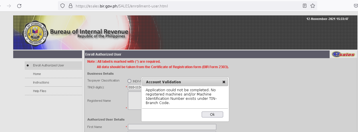 ESALES : Cannot enroll in advance (Application could not be completed ...