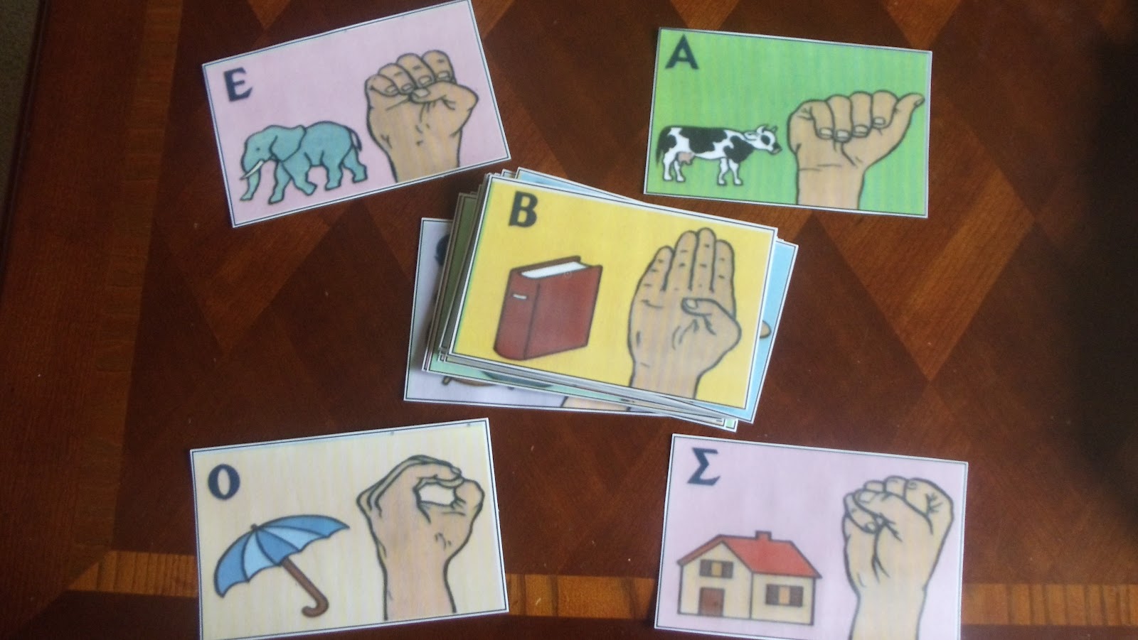 Time for Greek School: Greek Sign Language alphabet cards