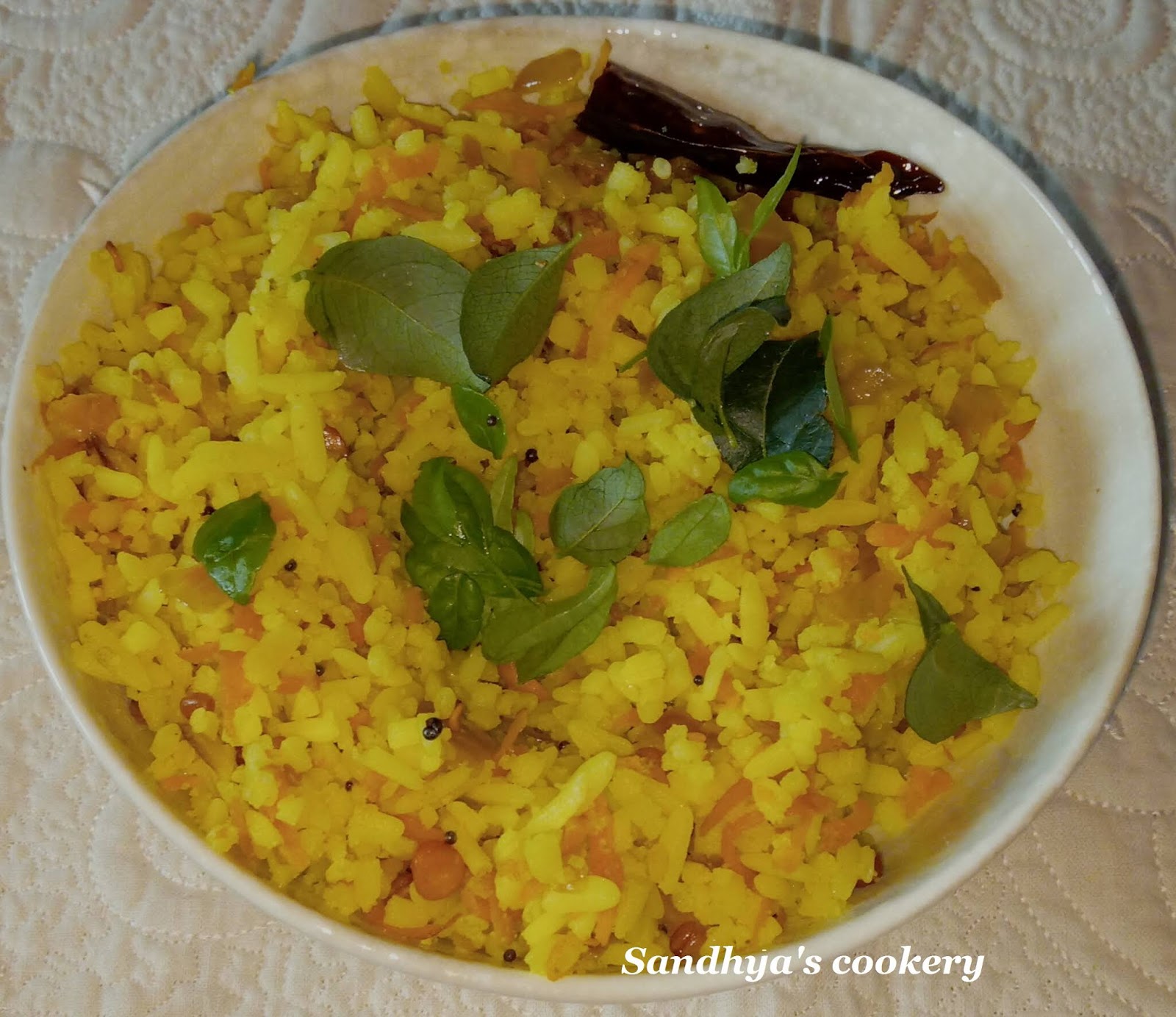 Sandhya's cookery : Aval upma - Poha upma recipe