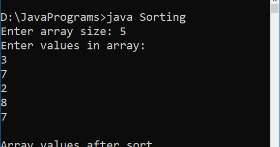 Java (Sorting In Array)