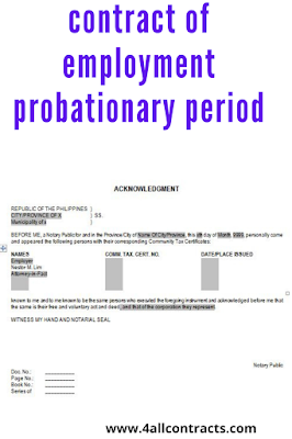 contract of employment probationary period | Sample contracts