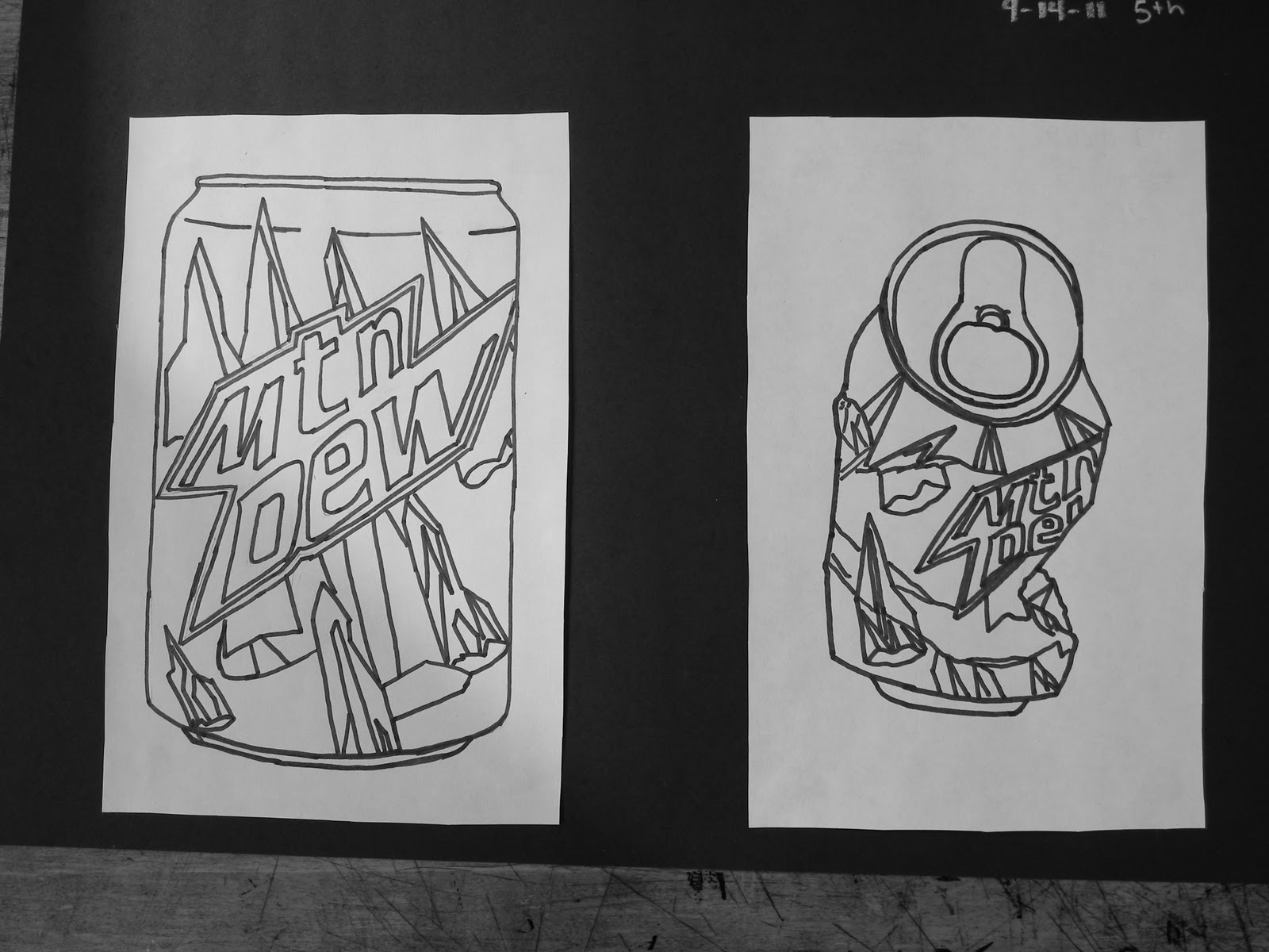 Sarah Art 1: Pop can line drawing