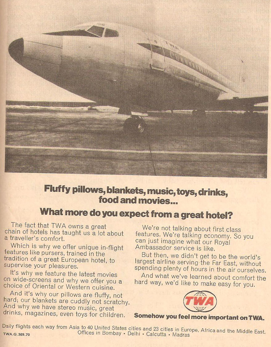TWA vintage magazine ad - Classic Indian Advertisements