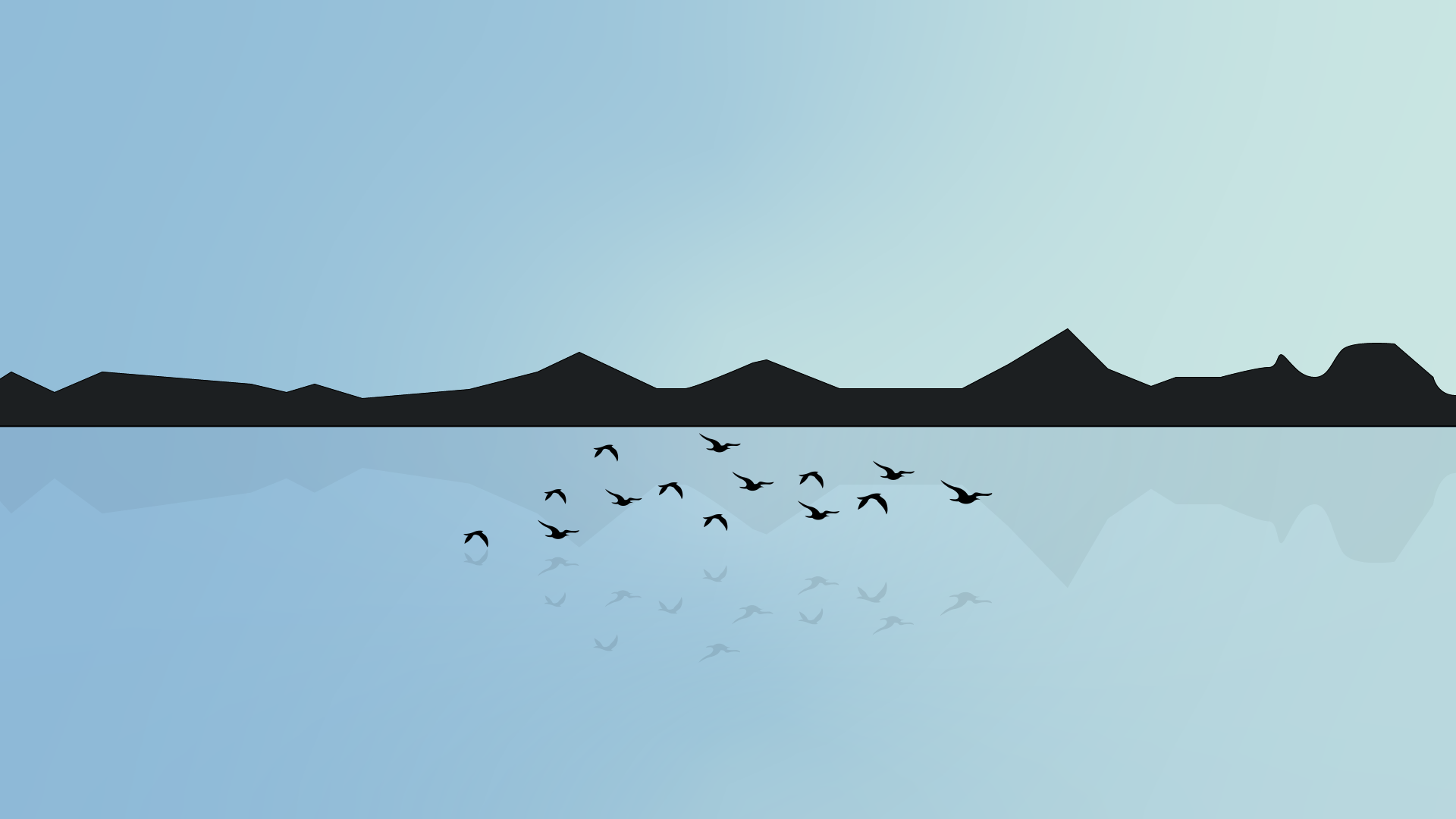 Minimalist wallpaper - Birds in the Lake - Heroscreen