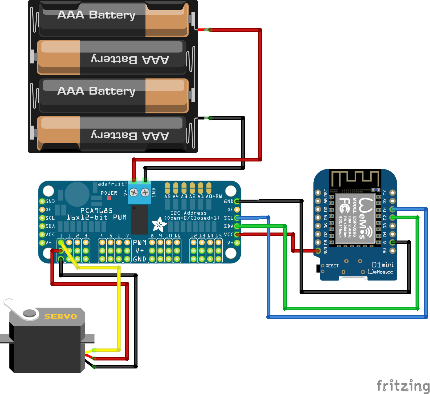 Électronique en amateur: Contrôler plusieurs servomoteurs avec le PCA9685