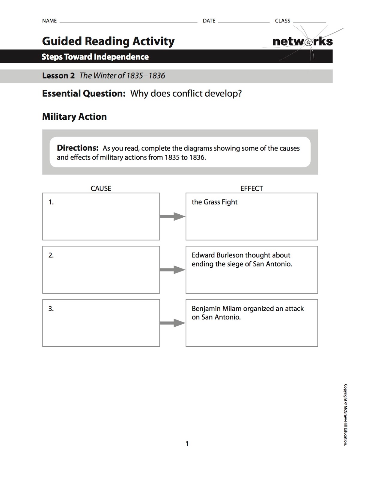 EHMS Texas History: Chapter 10 - Lesson 1 Quiz Tomorrow, Lesson 2 ...