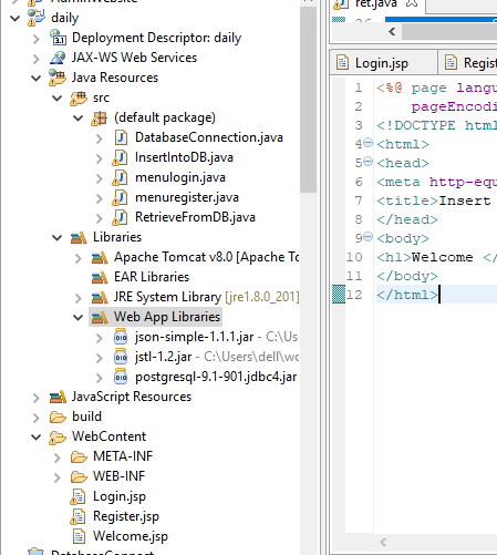 Simple Registration and Login Form using Servlet, postrgeSQL Database ...