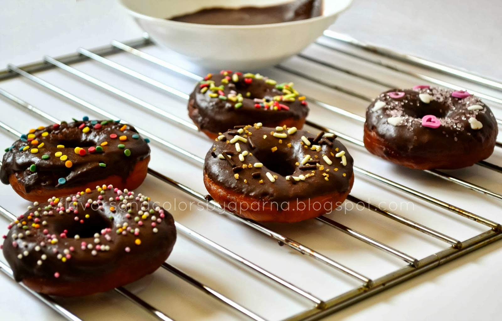 Eggless Doughnuts/Donuts ~ Flavors N Colors