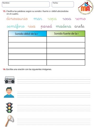 Blog 1º Villamediana: LA LETRA "R" Sonido Débil y Fuerte