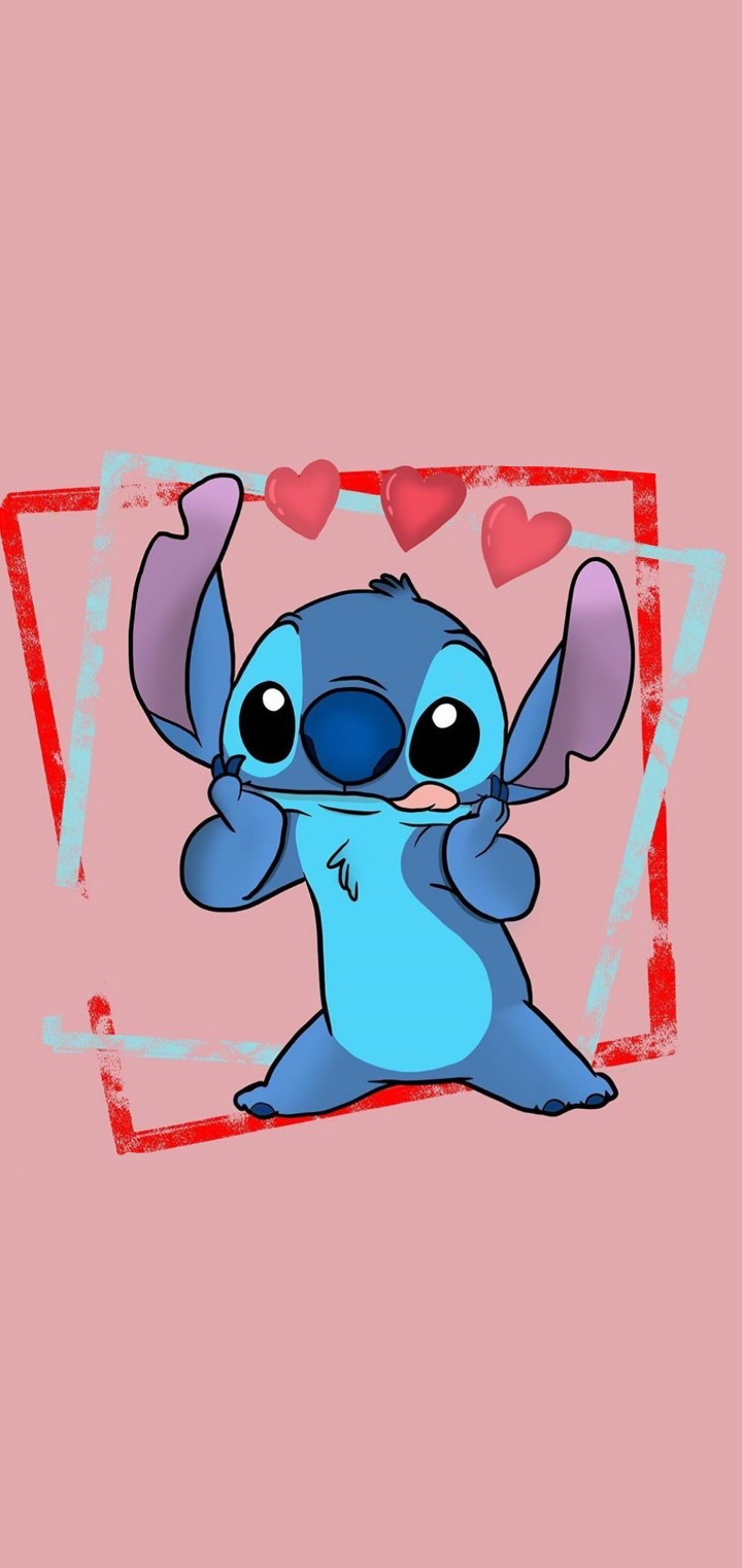Stitch Love Frame HD Mobile Wallpaper Download 720x1520