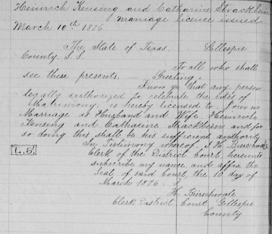 Gone To Texas: Karl August Kensing & Family