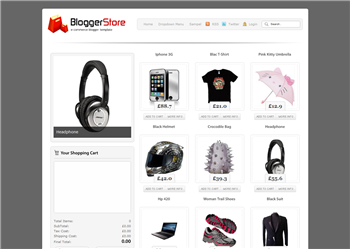 Blogger Store Shoping Cart Blogger Template | Blog Layouts For Blogspot ...