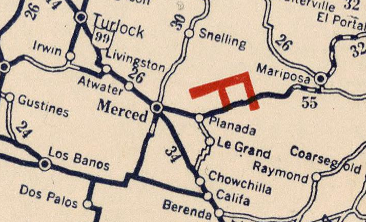 Former US Route 99 on 16th Street in Merced