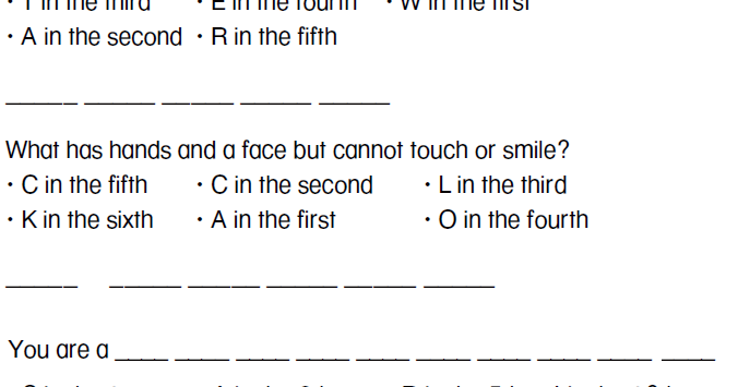 Tram dels Grans: RIDDLES WITH ORDINAL NUMBERS