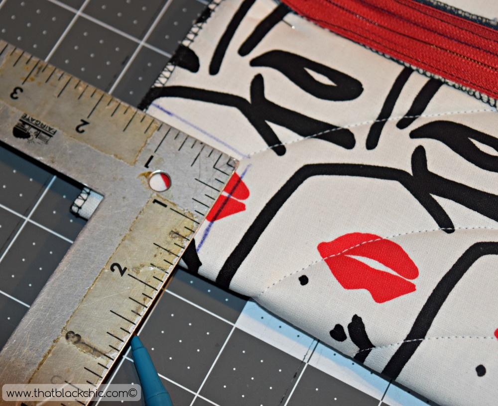 Another DIY Square Cosmetic Bag with Denim & Lips this time![ Tutorial ...