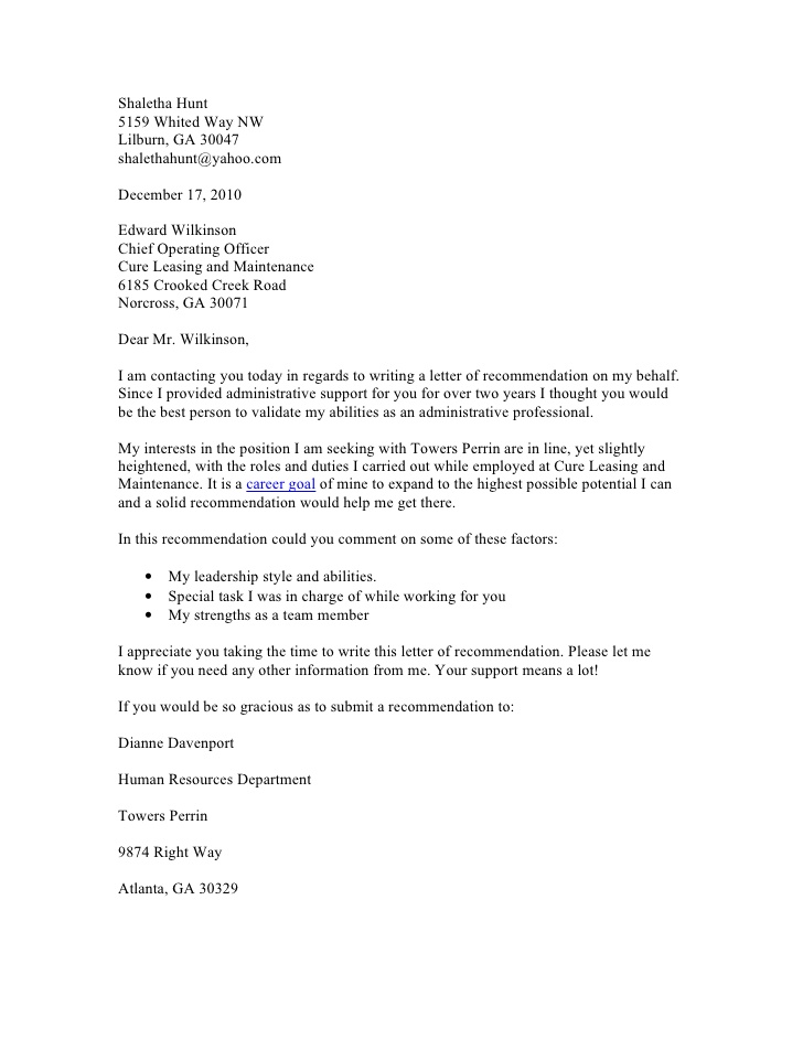 Recommendation Letter Request Formal Letter recommendation-letter-request-formal-letter