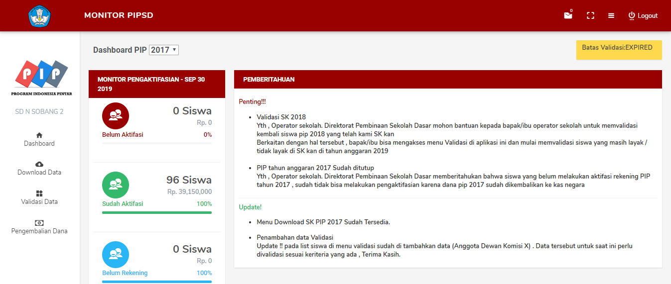 Cara Login ke PROGRAM INDONESIA PINTAR (PIP) - SOBANG 2