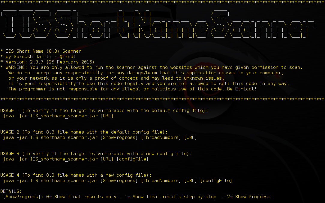 Brisk Infosec - Trusted IT Security Partner : IIS Short Name Scanner v2.3.8