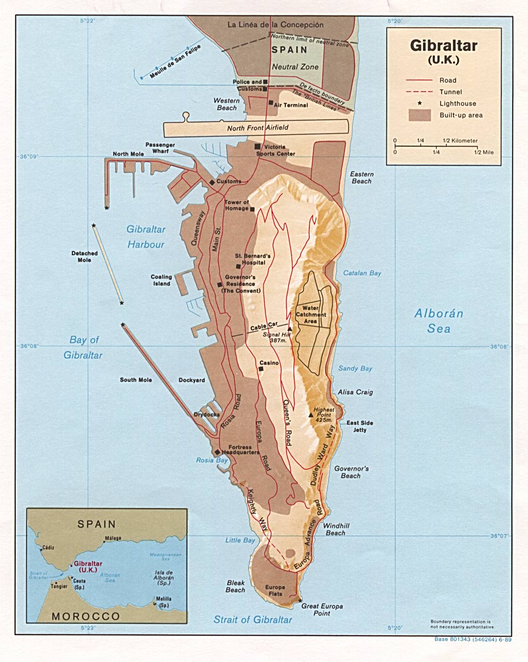 GIBRALTAR - GEOGRAPHICAL MAPS OF GIBRALTAR ~ Klima Naturali™