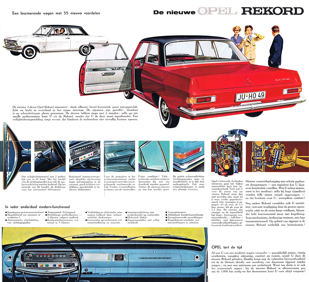 .: 1963. Opel Rekord. Brochure (Nederland)
