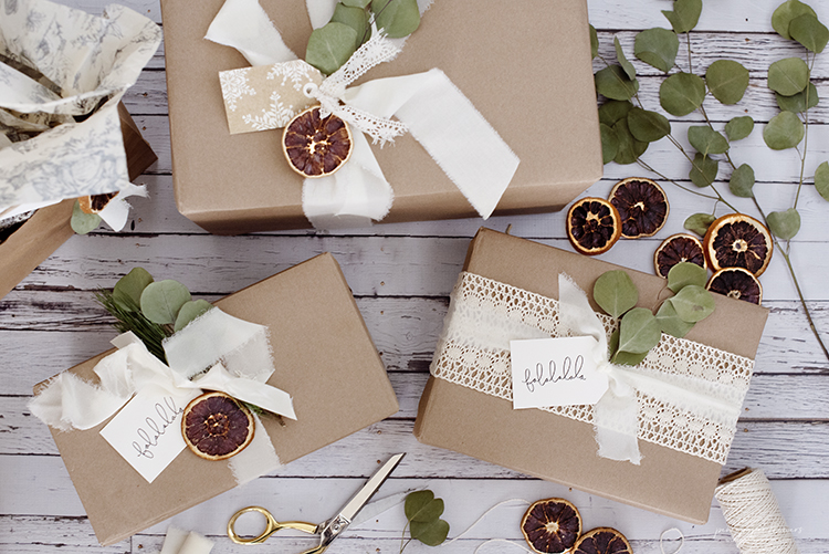 Pen + Paper Flowers: STYLING | Neutral + Natural Gift Wrapping Ideas