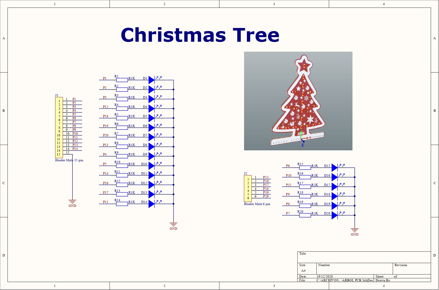PCB Árbol de Navidad - Altium Designer - PCB Designer